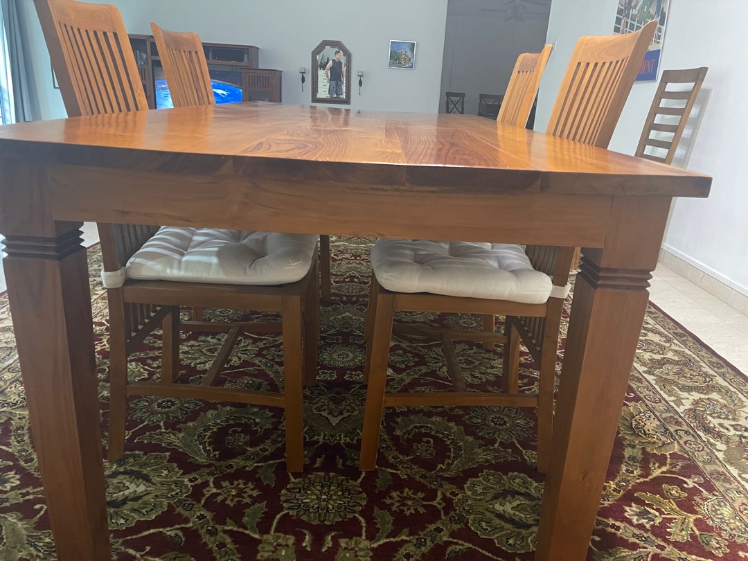 Teak Dining Table 2m length by 1m width, Furniture & Home Living ...