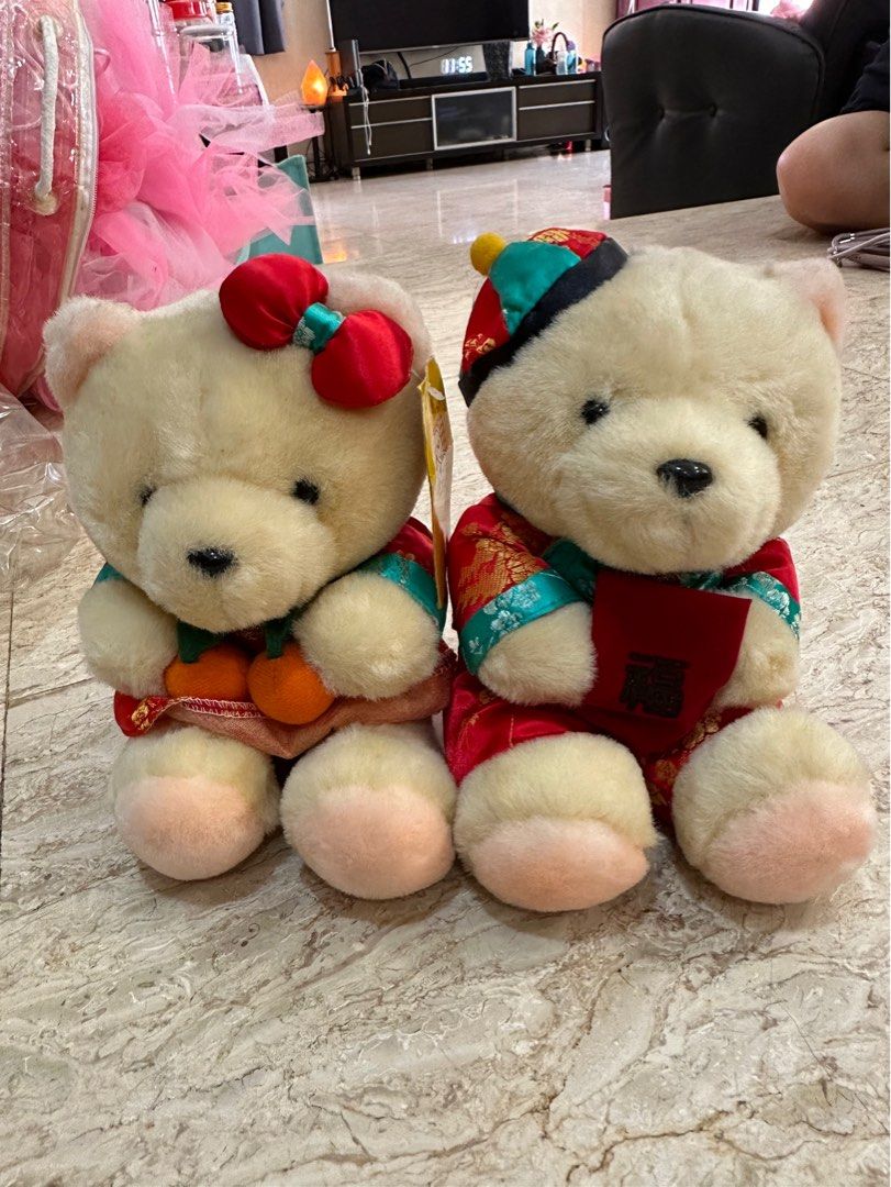 Teddy bear plushie pair (Chinese new year), Hobbies & Toys, Toys ...