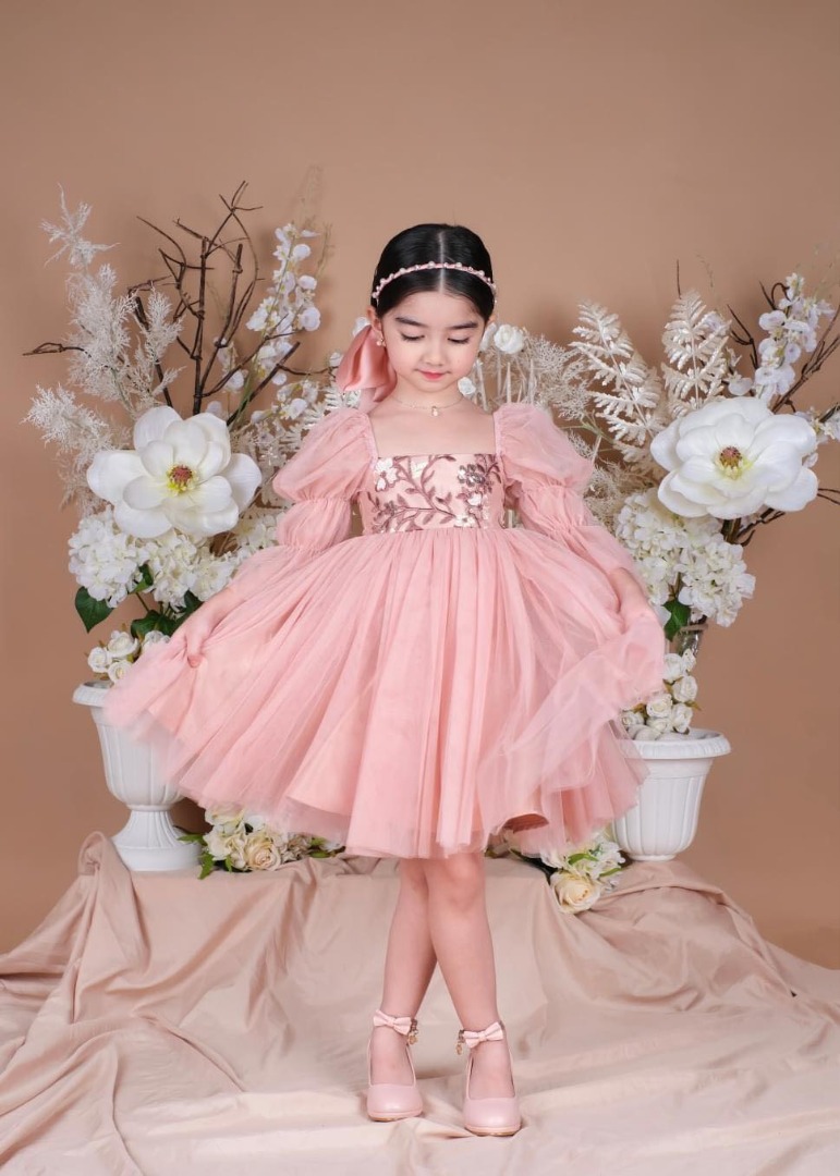 Tiny Pieces "PHOEBE" Dress/Gown 1-2T, Babies & Kids, Babies & Kids ...