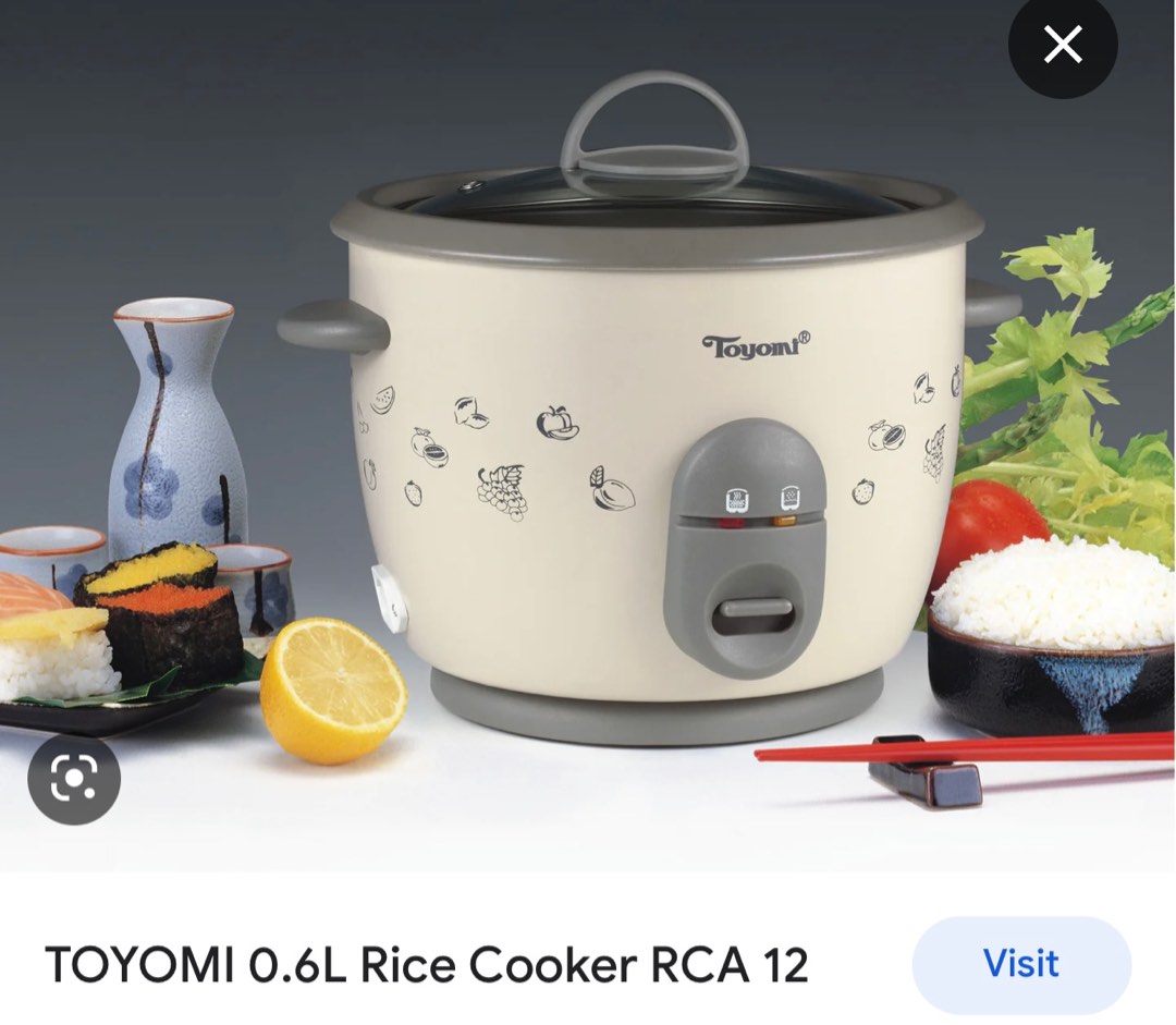 TOYOMI O.6L Rice Cooker RCA 12, TV & Home Appliances, Kitchen ...