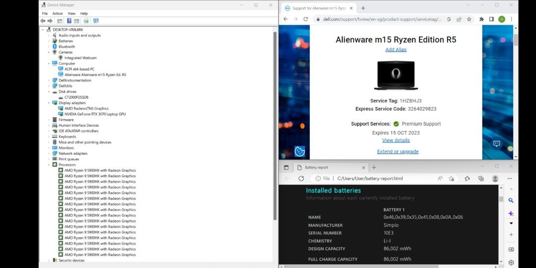 (U.P $3795) Dell Alienware M15 Ryzen 9 5900HX|RTX 3070|40GB DDR4 ...