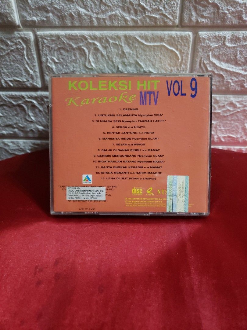 VCD KARAOKE / 1996 - KOLEKSI AUDIO ONE VOL 9 _ MTV KARAOKE VCD, Hobbies & Toys, Music & Media ...