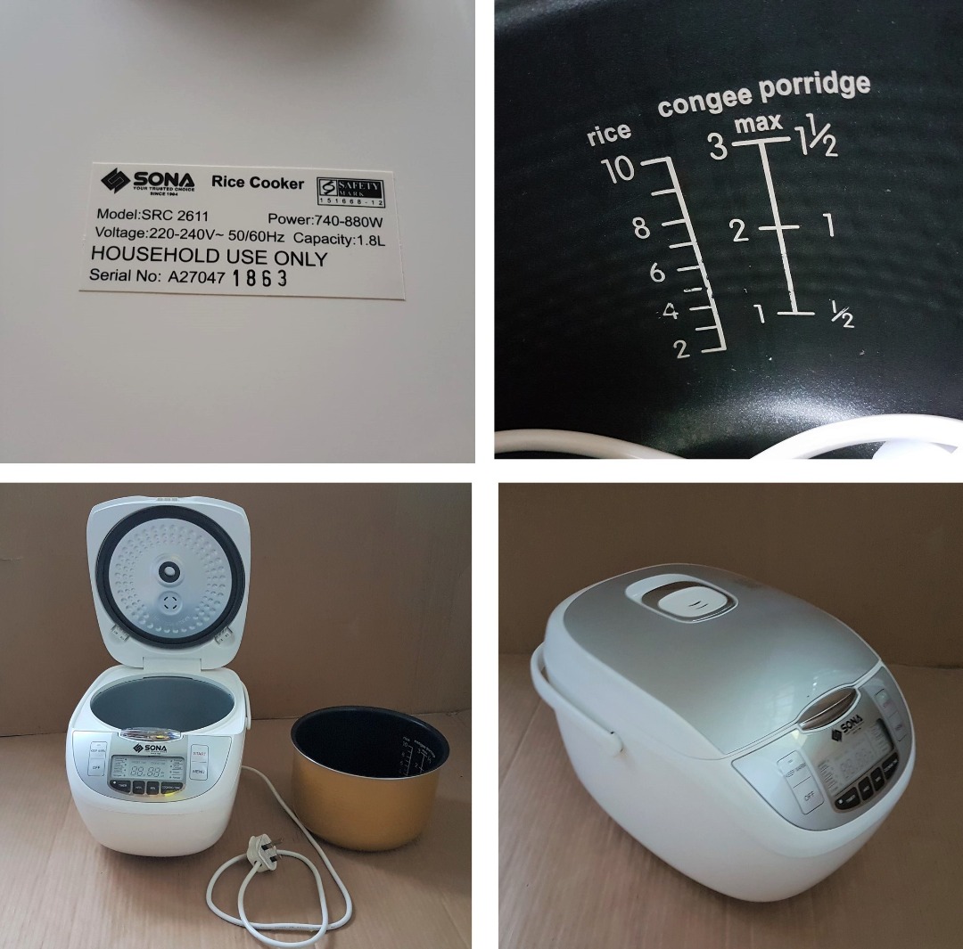 Versatile SONA Digital Rice Cooker, Model SRC 2611, 1.8 Litre, 8 Pre ...