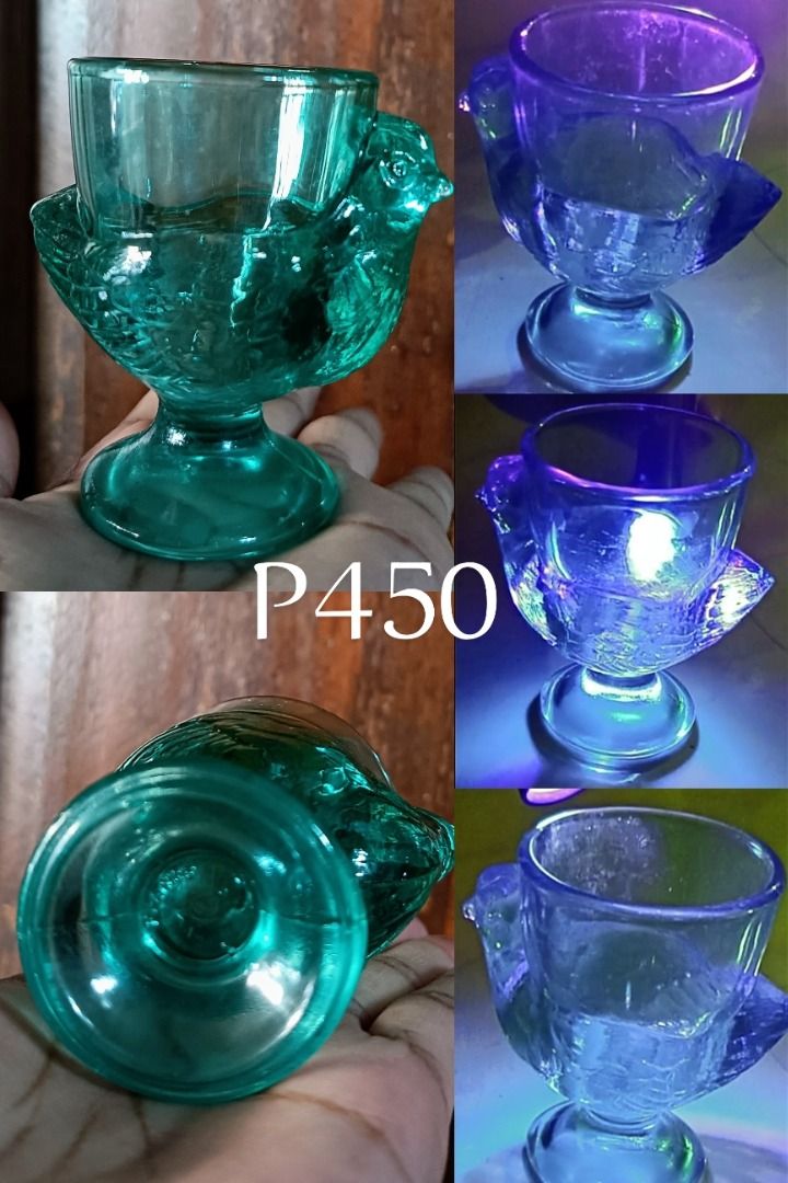 Vintage UV Reactive Glassware Uranium Glass Vaseline Glass Depression ...