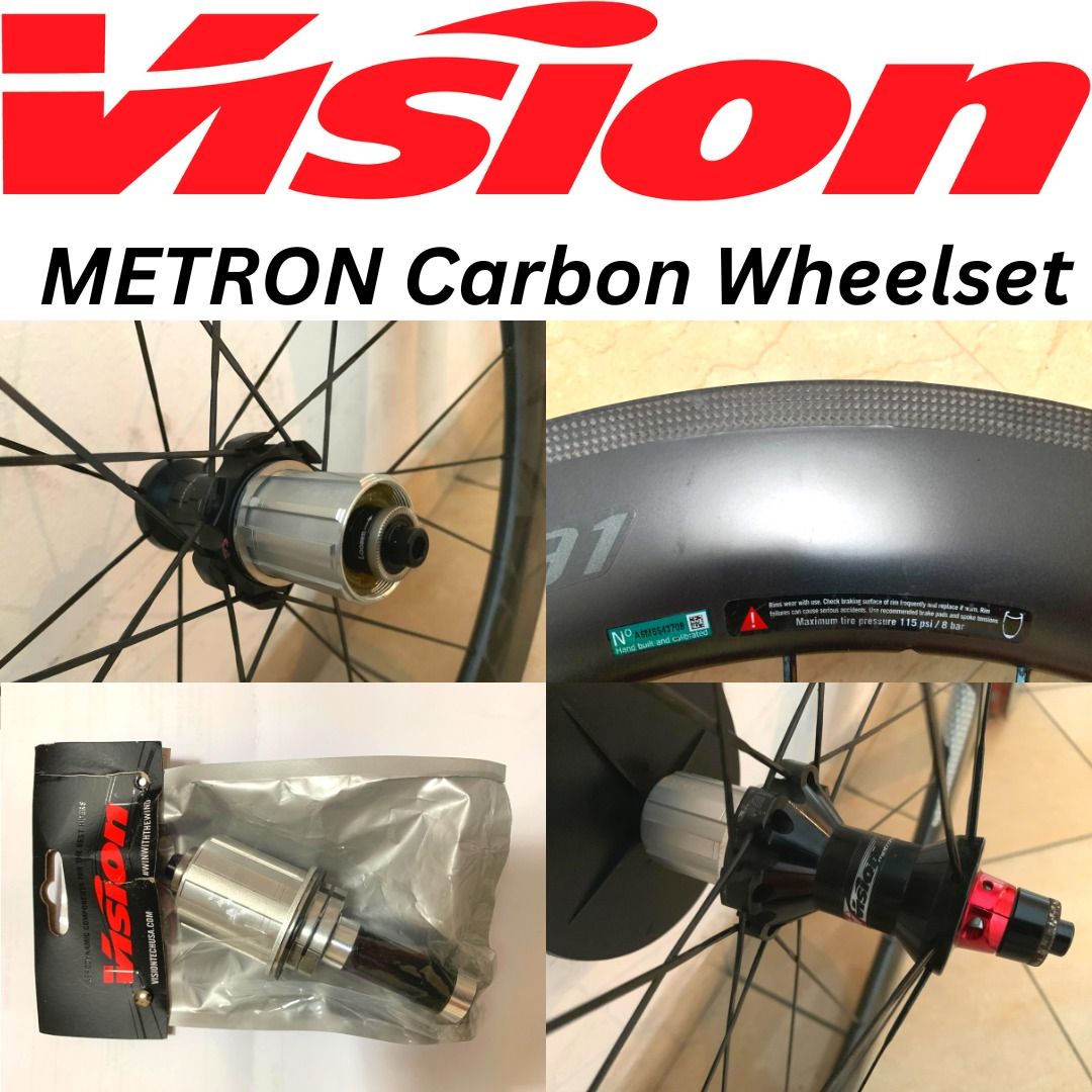 Vision Metron 55/81mm (Front/Rear) Full Carbon Clincher Rim Brake ...