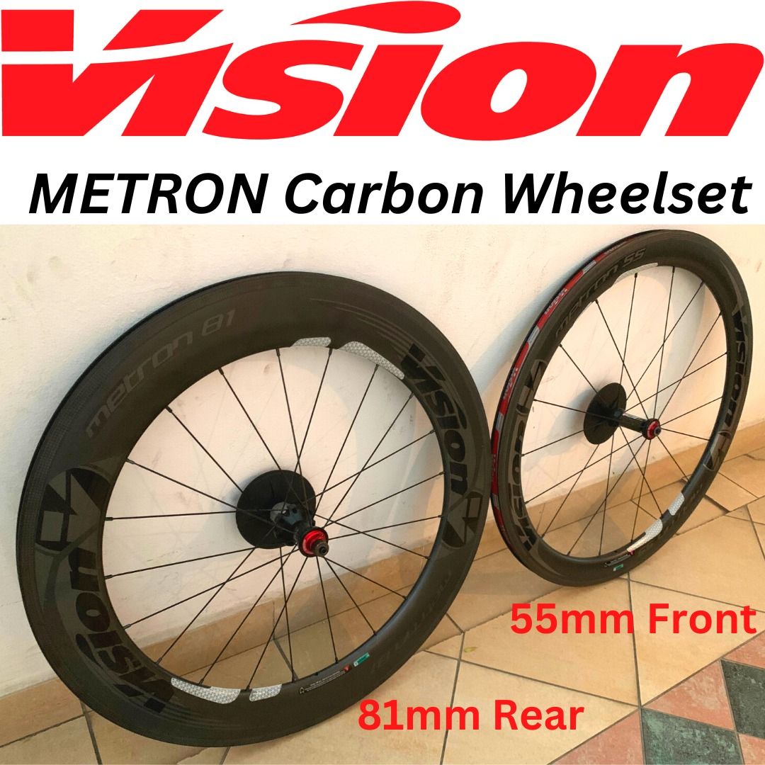 Vision Metron 55/81mm (Front/Rear) Full Carbon Clincher Rim Brake ...