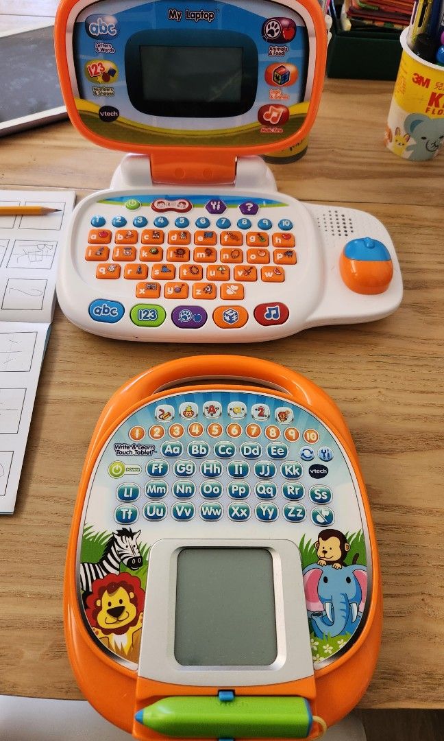 vtech learning laptop and tablet, 兒童＆孕婦用品, 嬰兒玩具 - Carousell