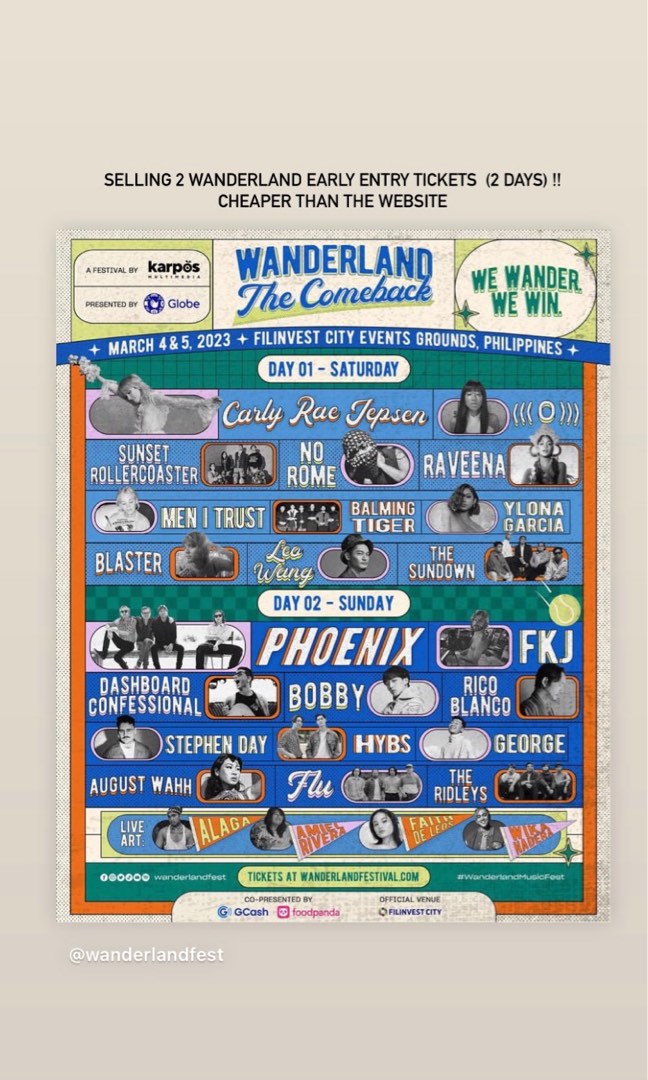 Wanderland 2023, Tickets & Vouchers, Event Tickets on Carousell