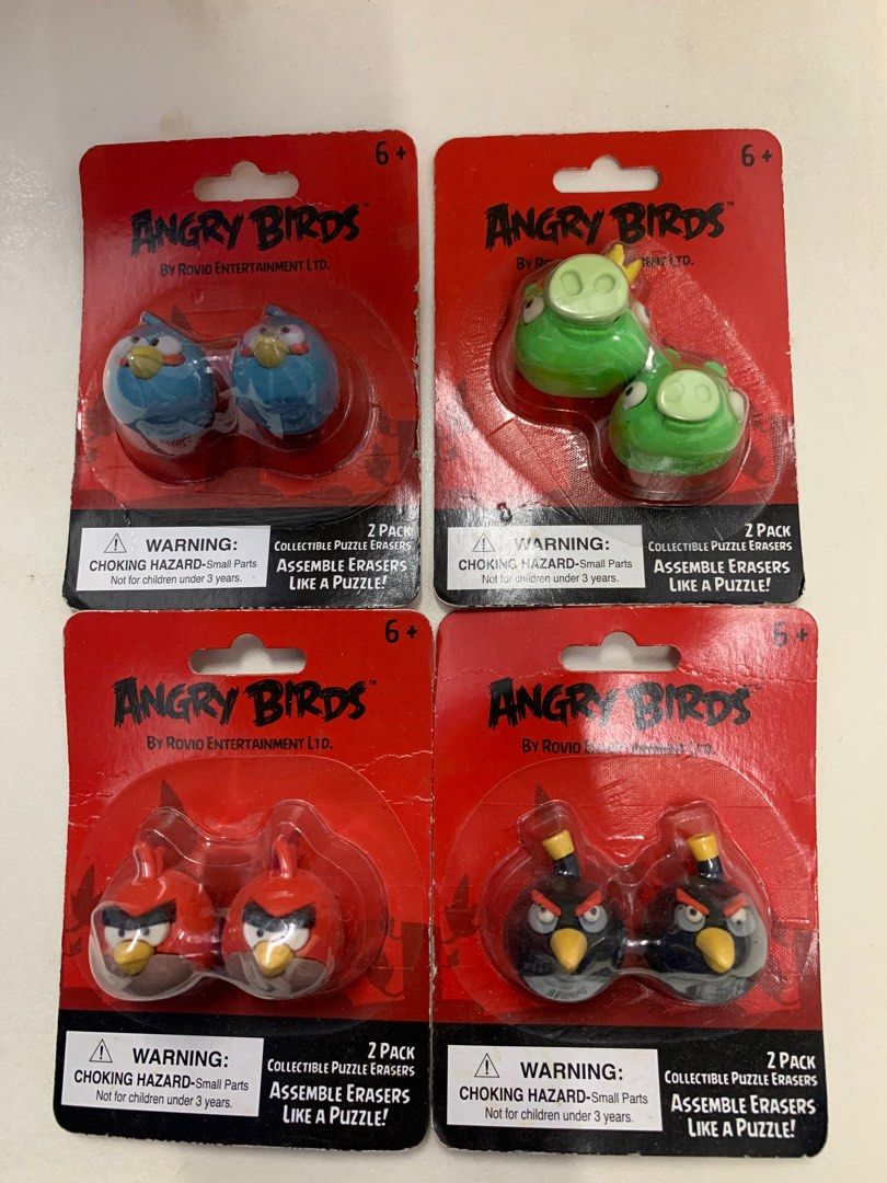 Angry birds Erasers Set x 4, Hobbies & Toys, Stationery & Craft, Other ...
