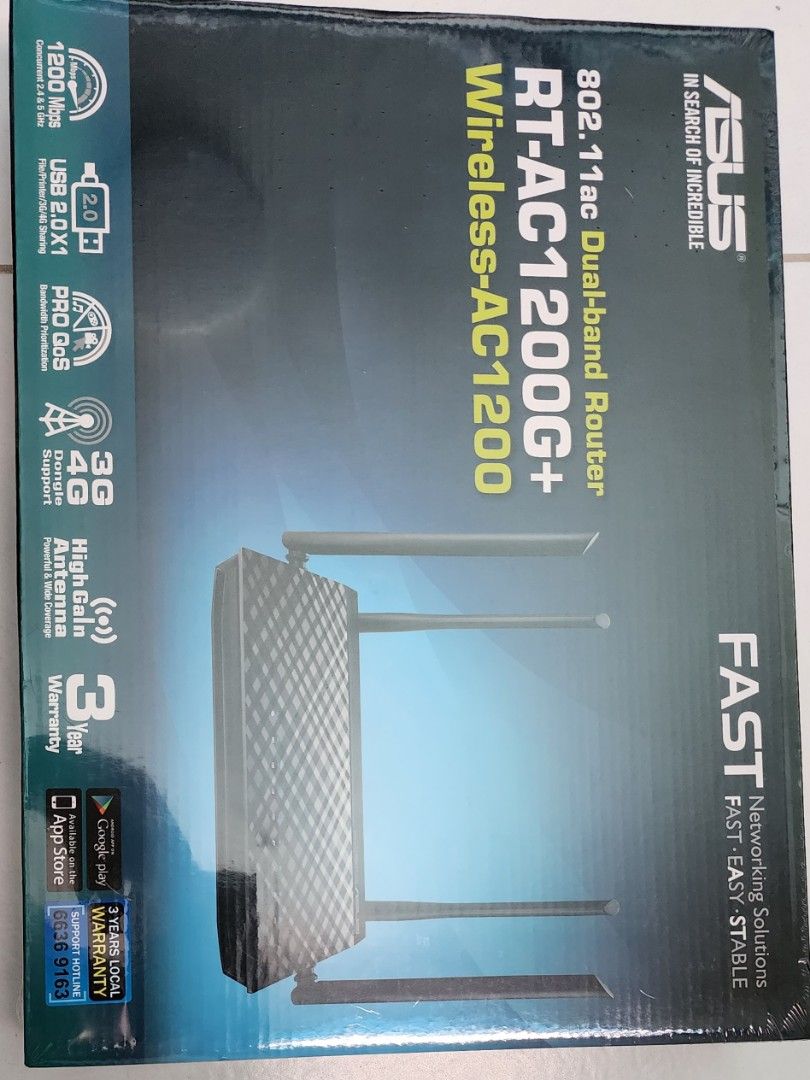 Asus RT-AC 1200 G+ Wireless Router, Computers & Tech, Parts ...