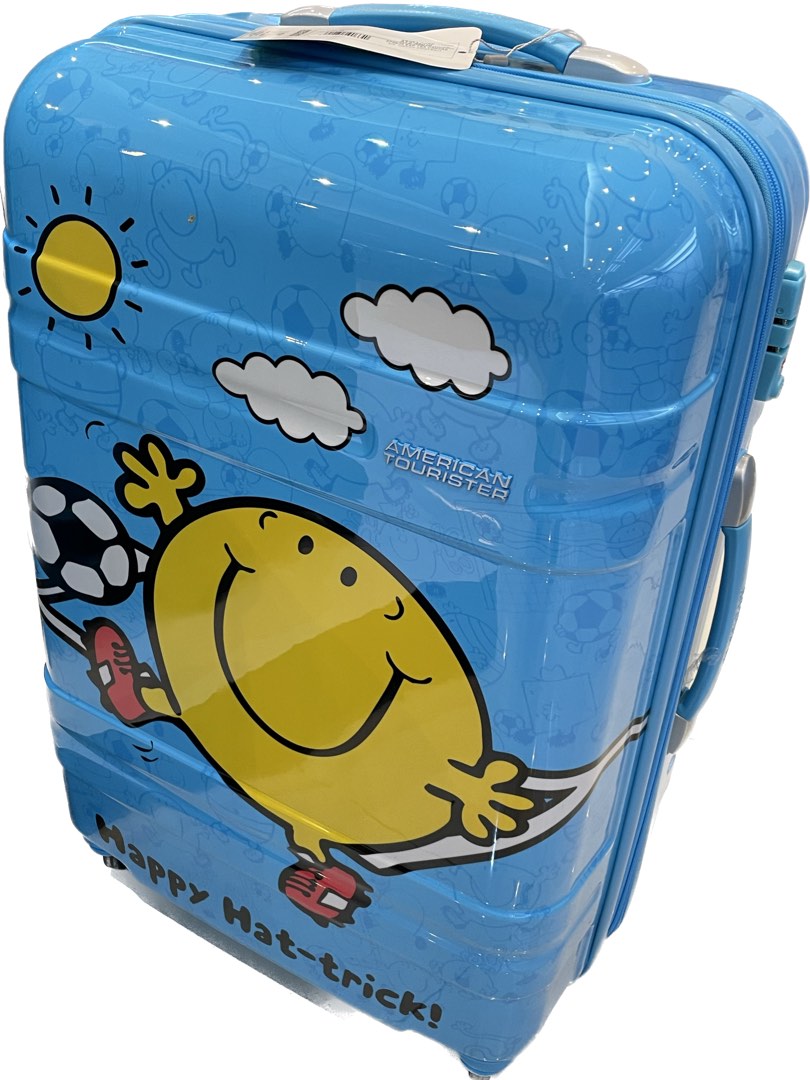 AT MMLM Mr Happy Football Luggage, Hobbies & Toys, Travel, Luggage on Carousell
