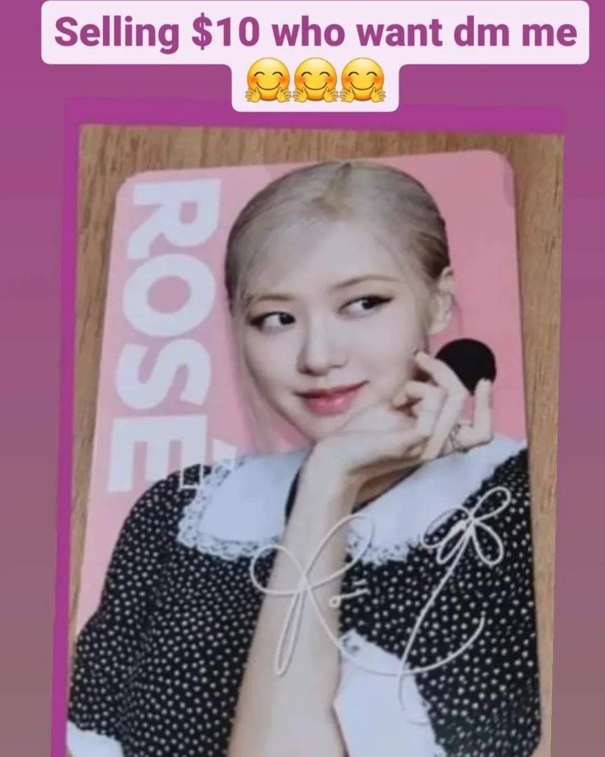 Blackpink Rose card, Hobbies & Toys, Memorabilia & Collectibles, K-Wave ...