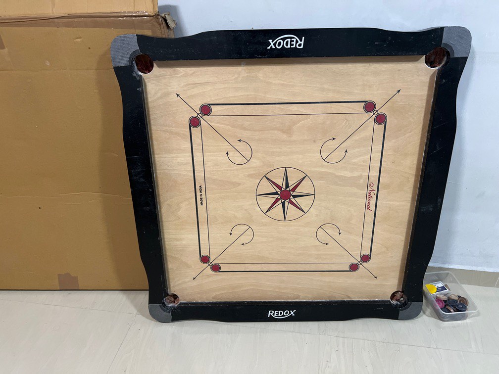 Carrom Board Solid Ply Wood REDOX Tournament Spec, Sports Equipment ...