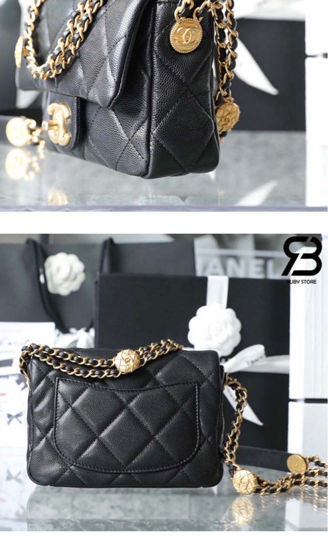 Chanel 22A Coin Caviar Flapbag, Luxury, Bags & Wallets on Carousell