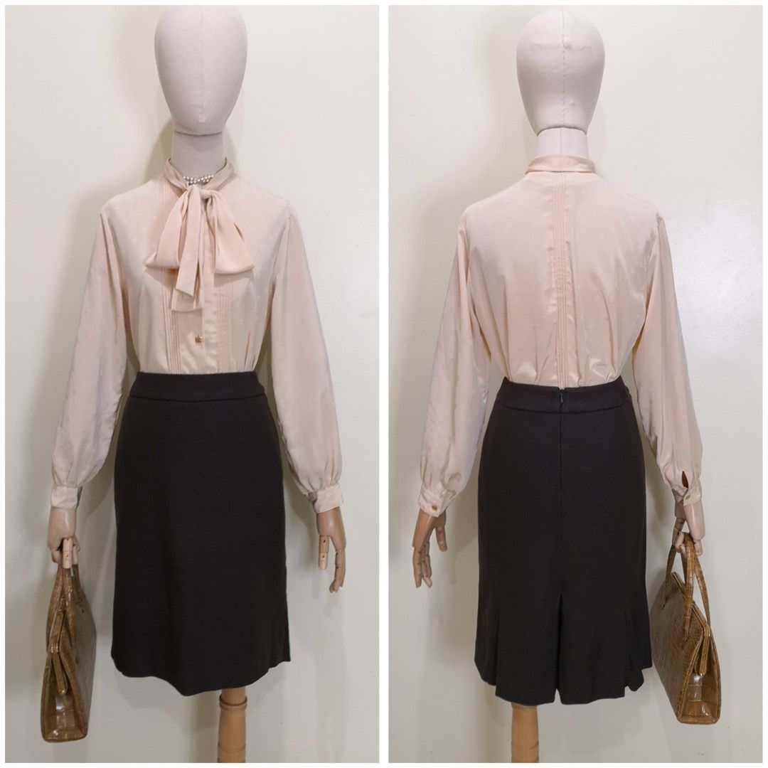Vintage Pierre Balmain Vintage Japan Issued Peach/Beige/Cream Long ...