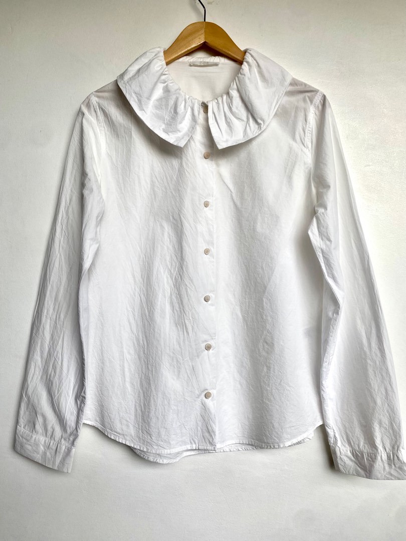 COS Cream Long Sleeve Top, Women's Fashion, Tops, Longsleeves on Carousell