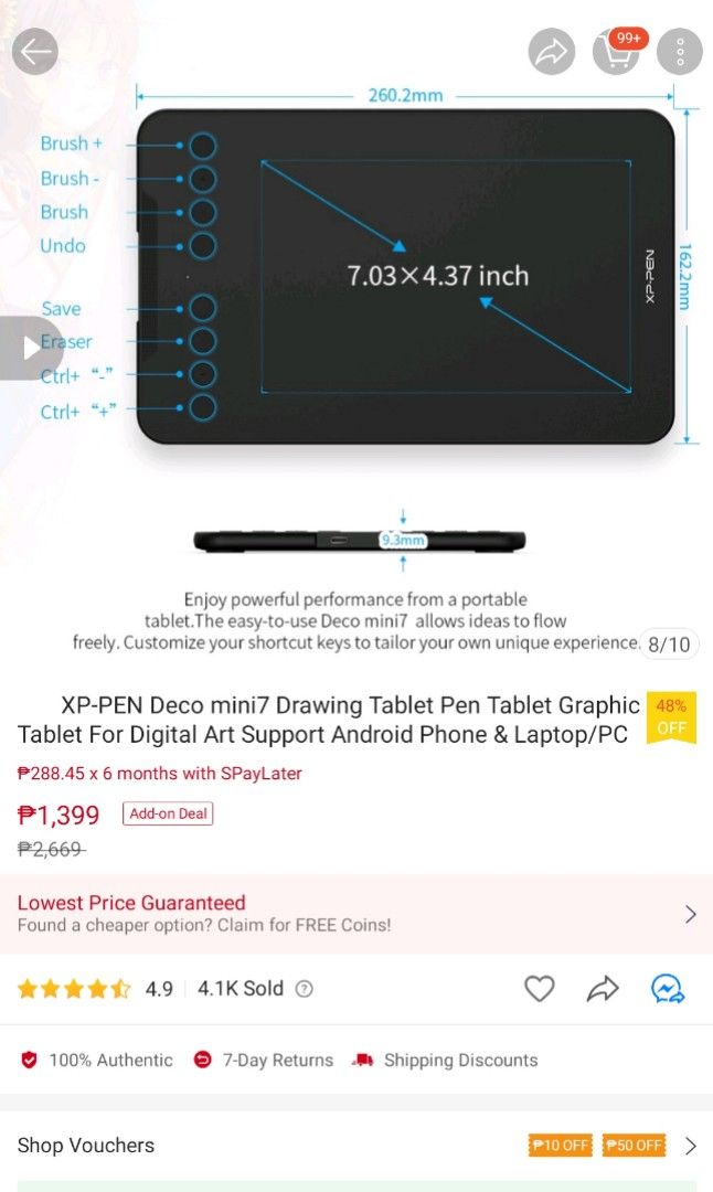 Deco Mini 7 Drawing Tablet for Digital Art (Android Phone, Pc, Laptop ...