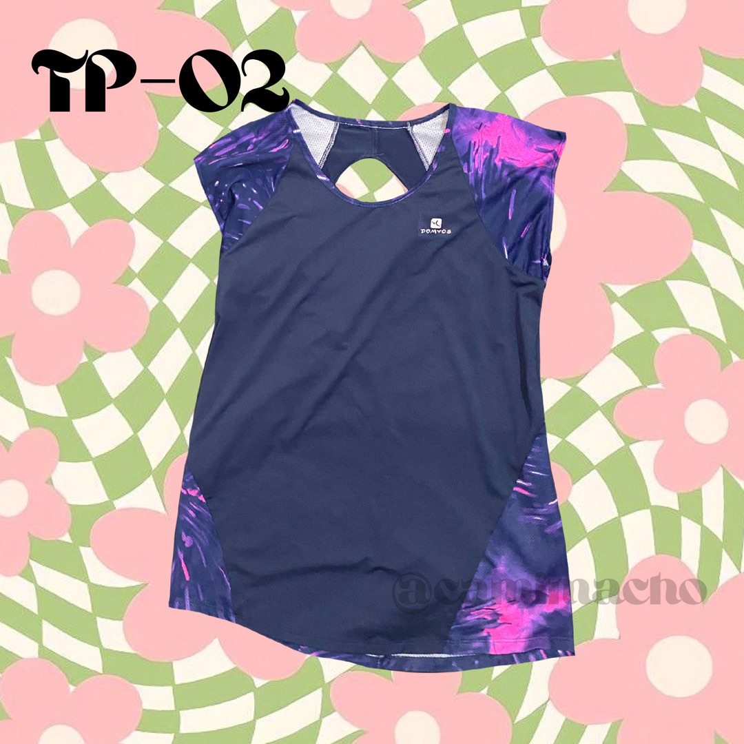 Domyos Dri-fit Colorful Top With Cut Out on Carousell