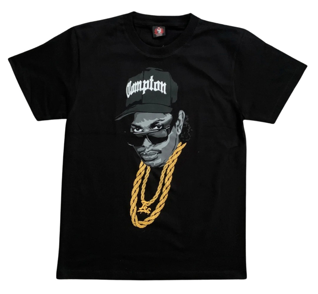 Eazy E T-Shirt - Gold Chain & Compton Hat, Men's Fashion, Tops & Sets ...