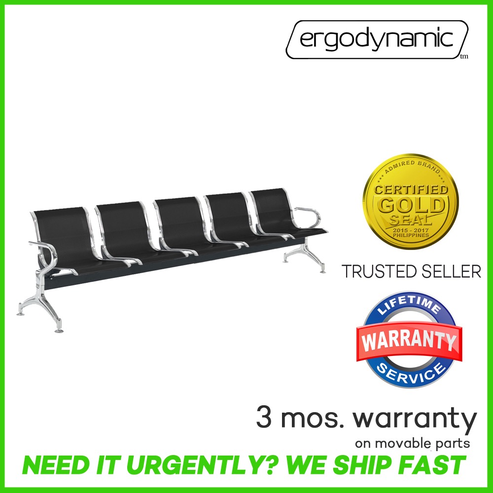 Ergodynamic GC-305 Deluxe Metal Gang Chair 5 Seater, Waiting Chairs ...