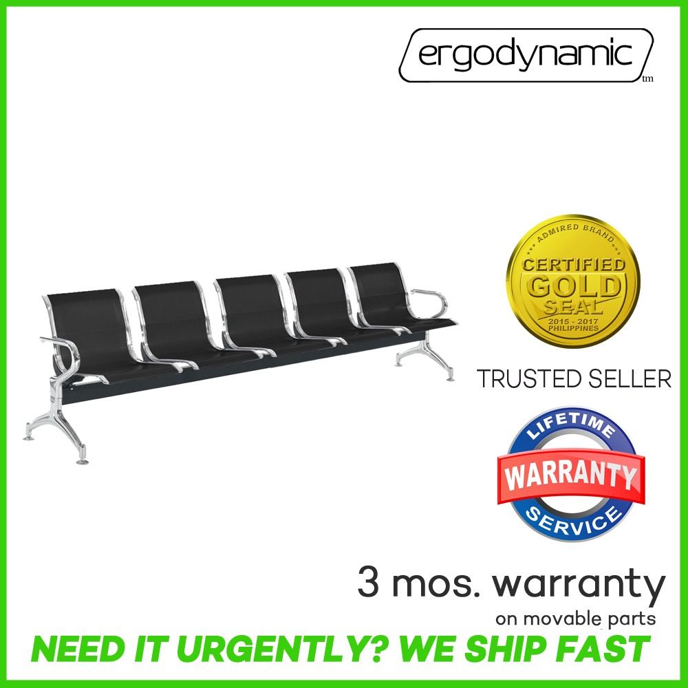Ergodynamic GC-305 Deluxe Metal Gang Chair 5 Seater, Waiting Chairs ...