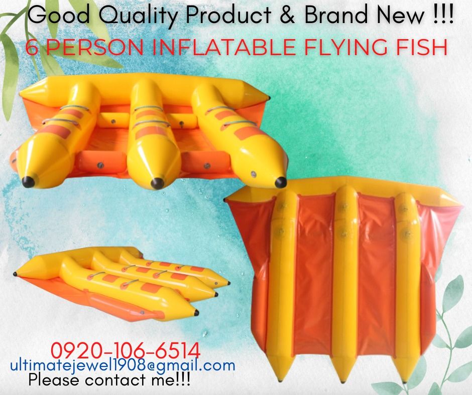 FREE CUSTOMIZE COLOR INFLATABLE WATER SPORT FLYING FISH 6 SEATERS ...