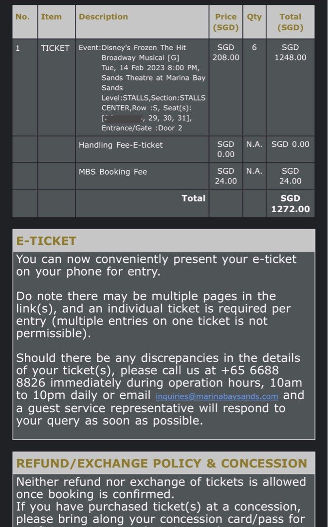 Frozen Musical (extremely good seats + price), Tickets & Vouchers ...