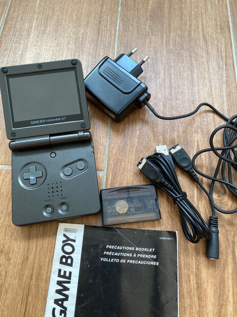Gameboy Advance SP (GBA SP) with IPS screen, upgraded battery, EZFlash ...