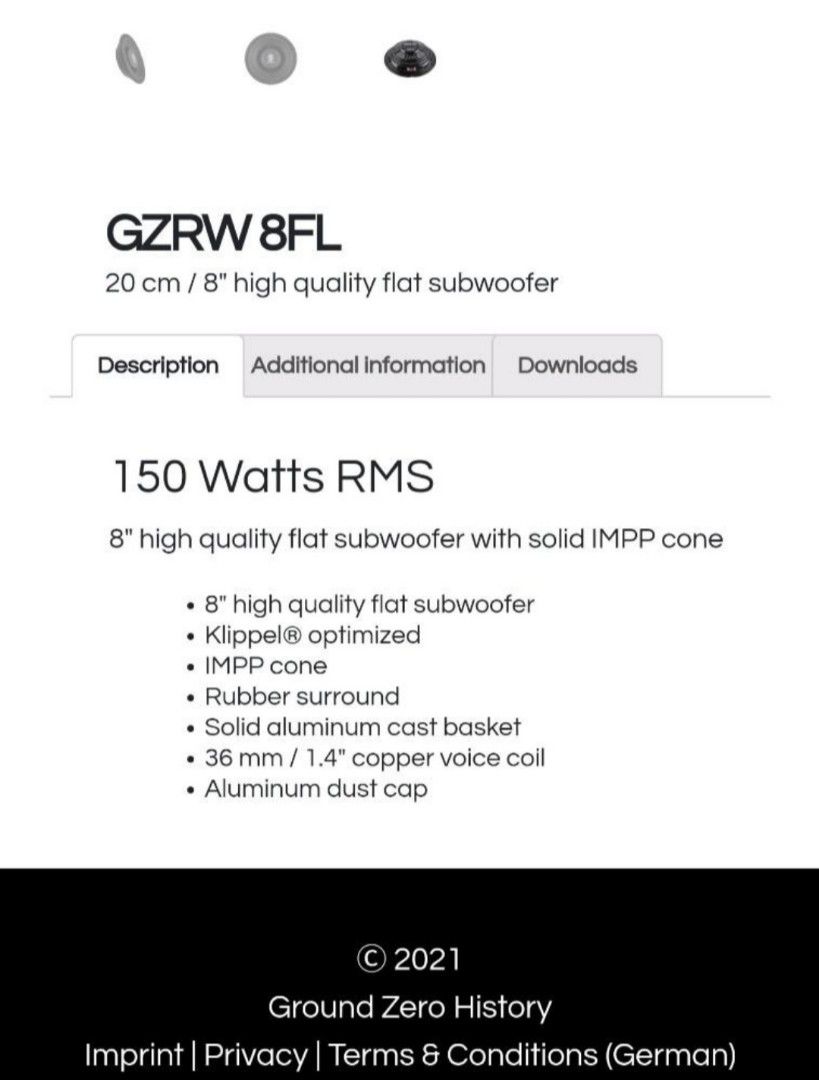 Ground Zero (GZRW 8FL) 8 inch subwoofer, Car Accessories, Accessories ...