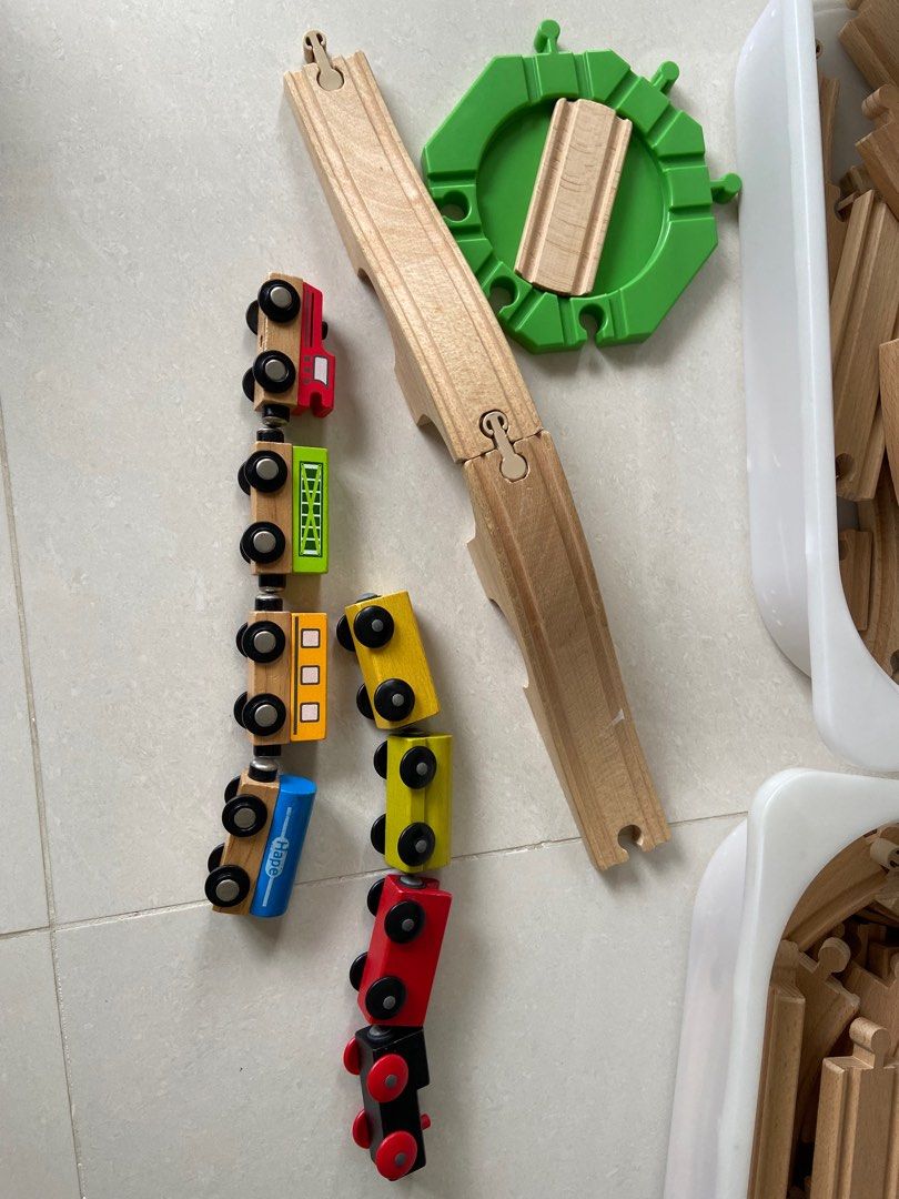 Hape and IKEA train set, Hobbies & Toys, Toys & Games on Carousell