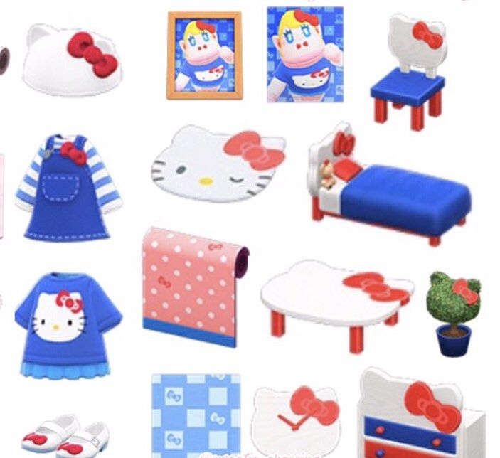 Hello Kitty Sanrio Items (Animal Crossing New Horizons), Video Gaming ...