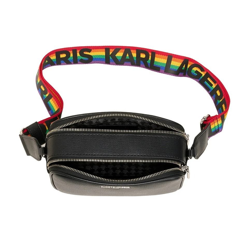 (INSTOCK) Karl Lagerfeld Maybelle Black Rainbow Strap Camera Bag ...