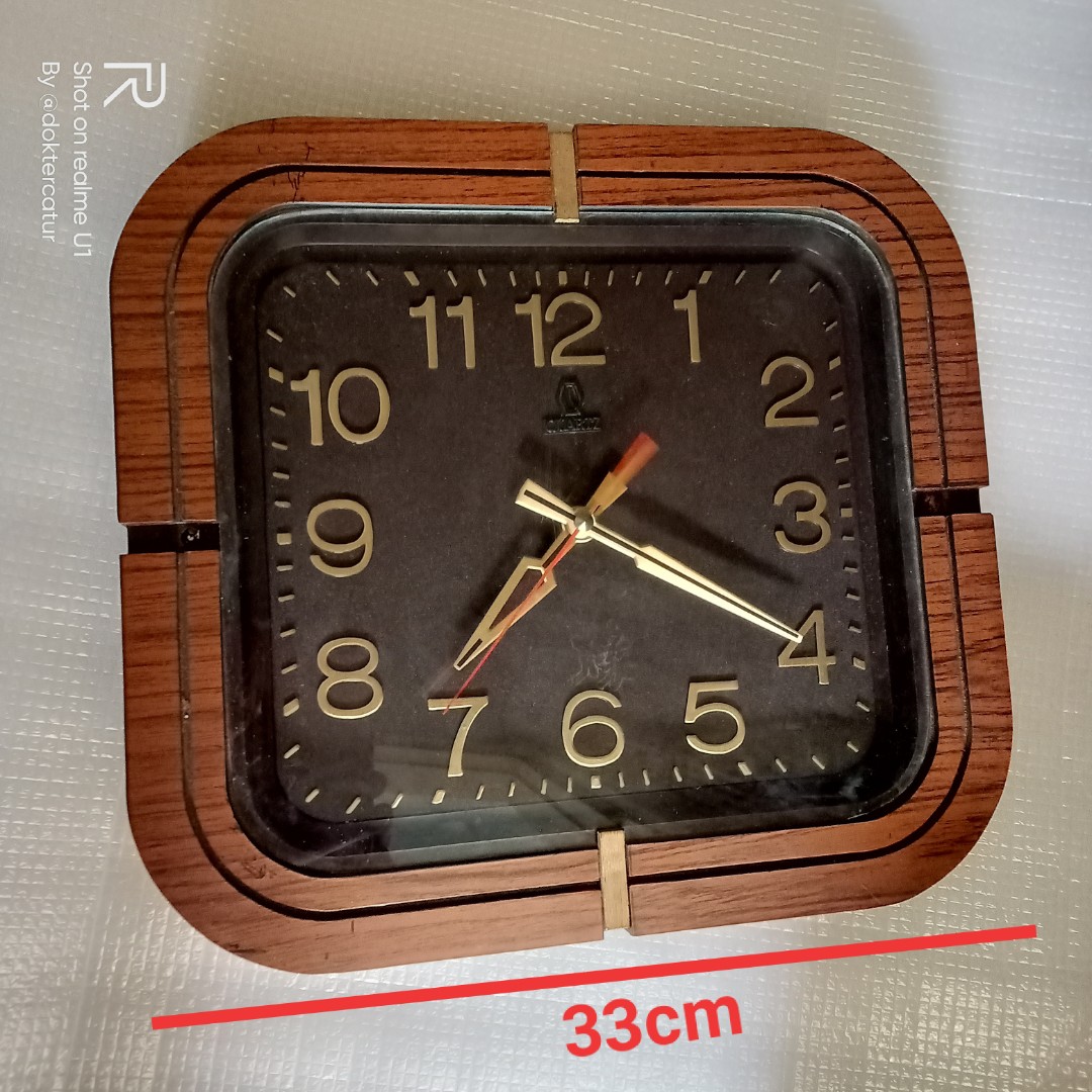 Jam dinding quartz jadul mesin ori japan baterai tanggung, Antik ...