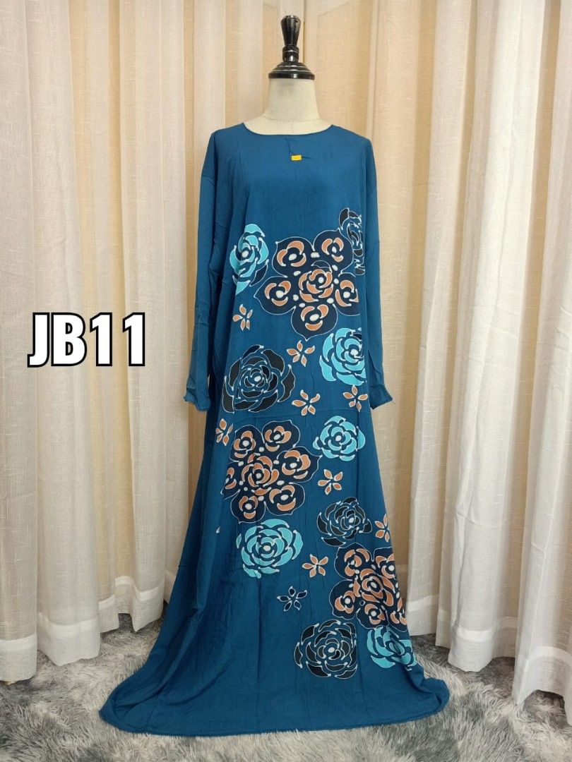 Price drop!!! Jubah Batik Lukis Tangan cotton take 2 for $40, Women's Fashion, Muslimah Fashion ...