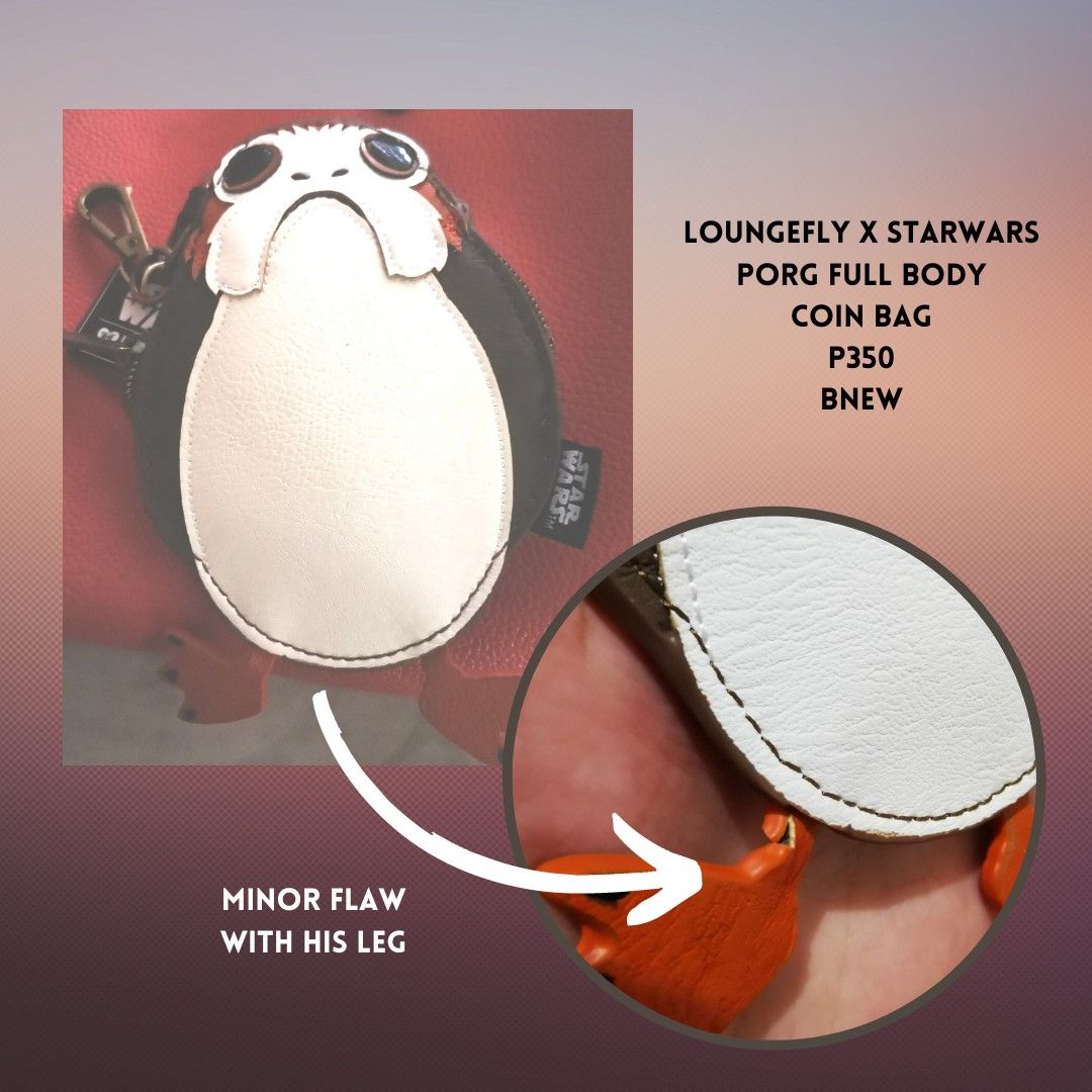 Repriced!!!! Loungefly Porg Full body coin bag, Women's Fashion, Bags ...