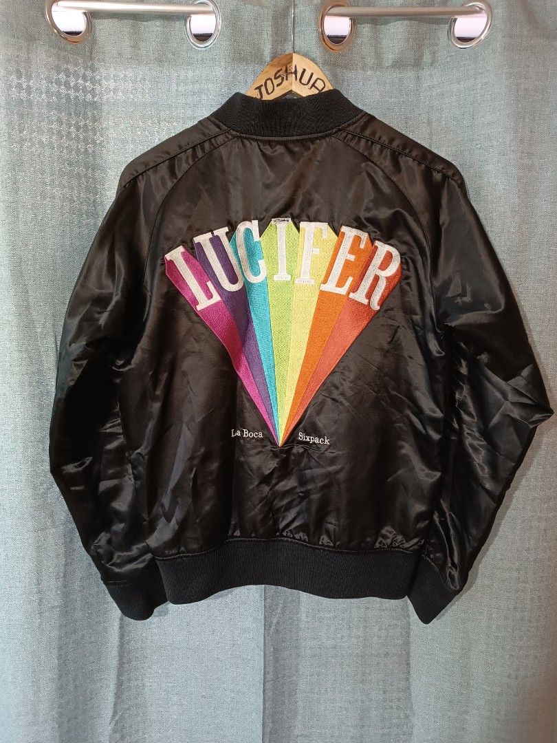 Lucifer embroidered satin jacket, Men's Fashion, Coats, Jackets and ...