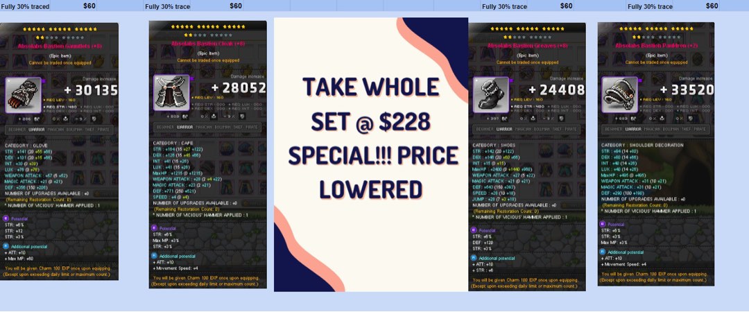 Maplesea Aquila Absolabs & fensalir equipments, Video Gaming, Gaming ...