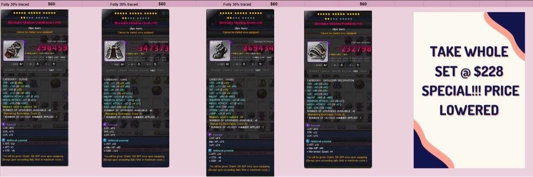 Maplesea Aquila Absolabs & fensalir equipments, Video Gaming, Gaming ...
