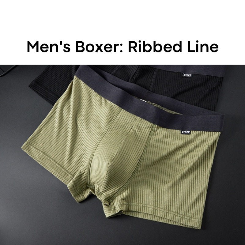 Men's Boxer: Ribbed Line Boxer Brief Underwear (GOTPX GT002), Men's ...