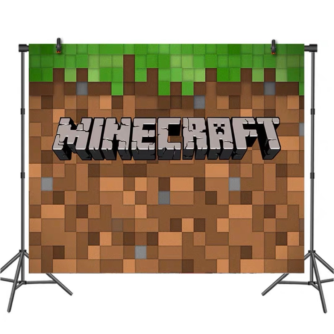 Minecraft party supplies- birthday banner backdrop / party deco ...