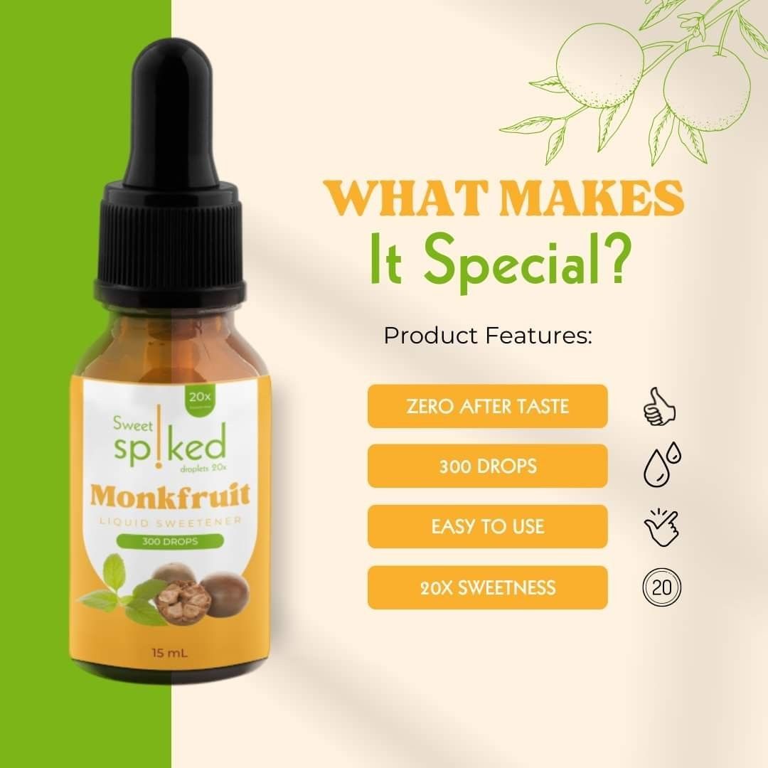 Monkfruit Sweetener Drop, Health & Nutrition, Health Supplements ...