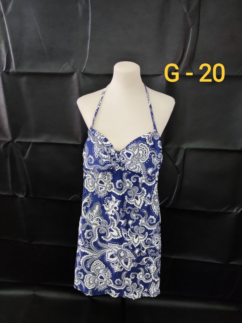 Mands Blue Full Print Floral 1 Piece Swim Suit With Padding Womens