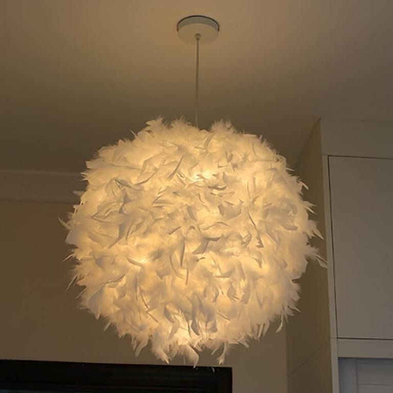 New Arrival! Modern White Feather Ceiling Light, Ceiling Lamp, Pendant ...