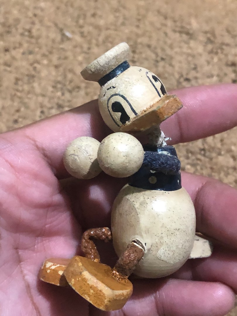 Old vintage donald duck wooden toy figure by young epoch, Hobbies ...