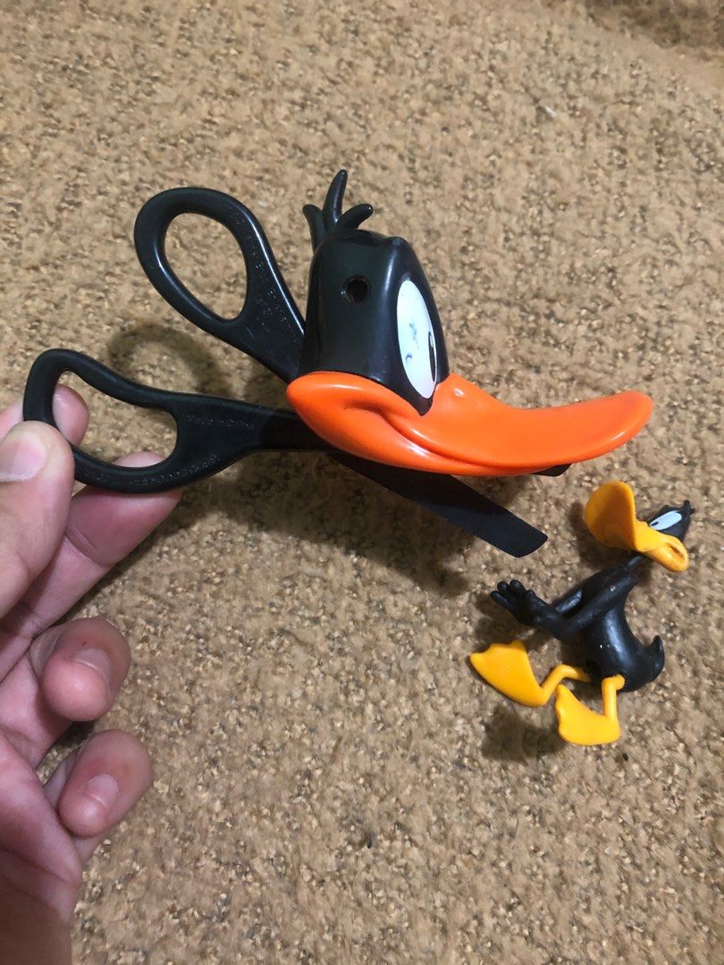 Pair of daffy duck head scissor and small figure, Hobbies & Toys, Toys ...