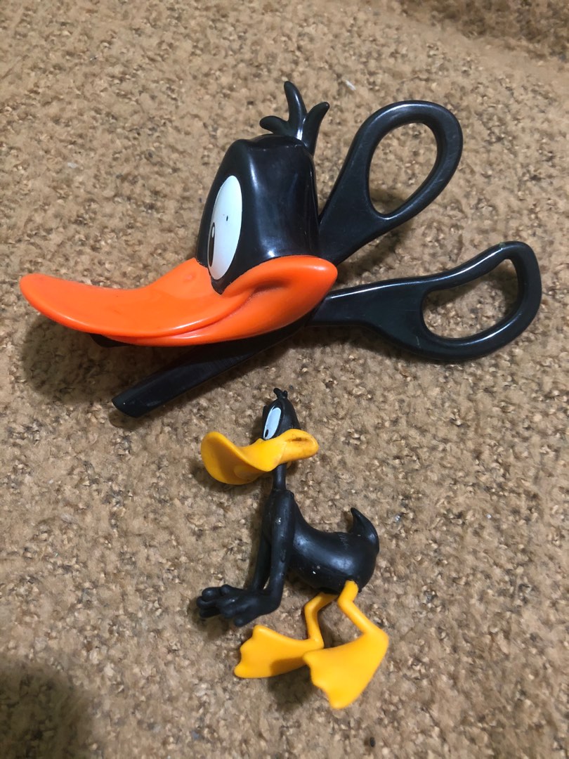 Pair of daffy duck head scissor and small figure, Hobbies & Toys, Toys ...
