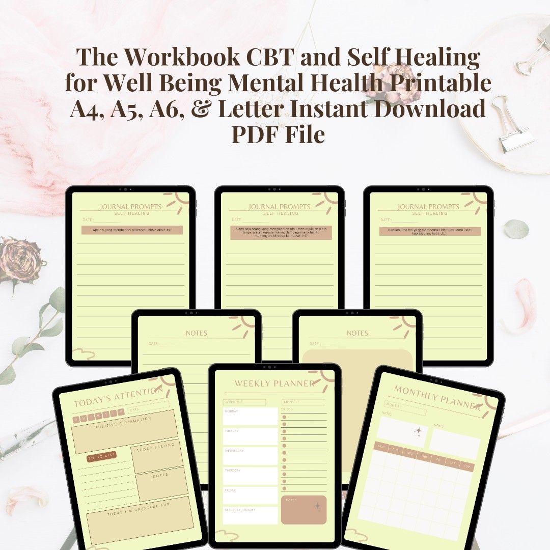 Planner and Journal Inserts The Workbook CBT and Self Healing for Well ...