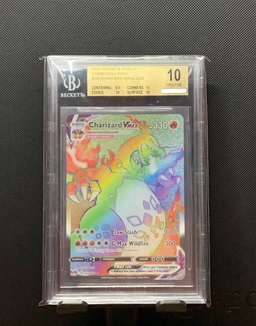 Pokemon BGS Pristine 10 Charizard VMAX #74 Hyper Rare Rainbow PSA 10 ...