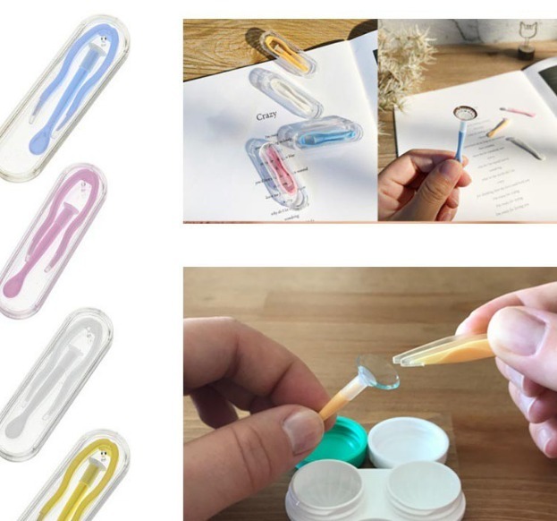 Pink Portable Contact Lens Applicator Inserter Tool Kit Tweezers I Mint ...