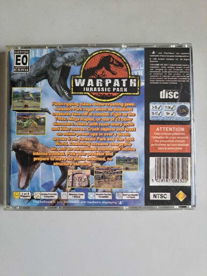 PS1 Game Warpath Jurassic Park, Video Gaming, Video Games, PlayStation ...